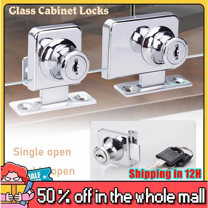 Showcase Lock Display Cabinet Single Double Glass Door Lock Push ...