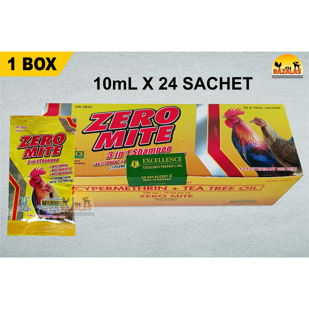 EXCELLENCE ZERO MITE 3 in 1 SHAMPOO 1 BOX 10ML X 24 SACHET | Shopee ...
