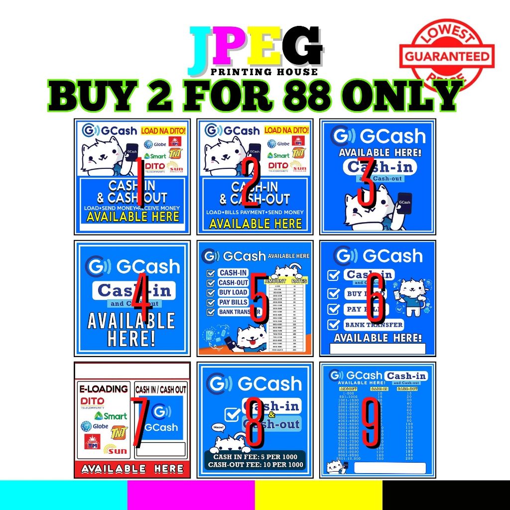 Buy 2 for 88 ONLY Assorted GCASH Maya Xerox Bigas Tarp TARPAULIN ...