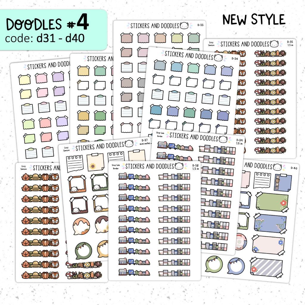 Doodle Planner Stickers #4 d31 d32 d33 d34 d35 d36 d37 d38 d39 d40 ...
