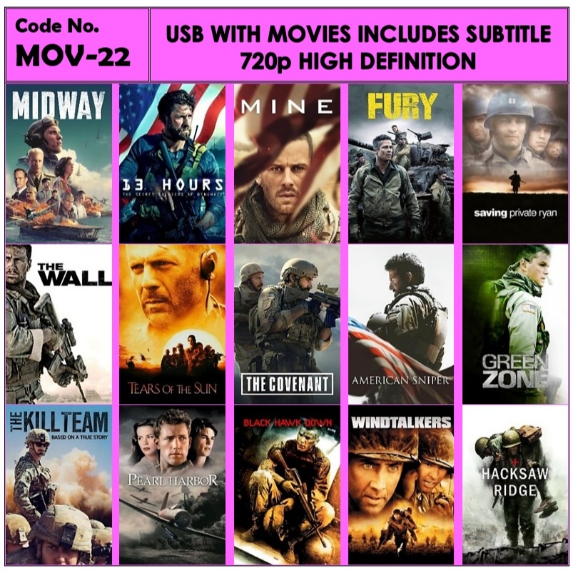Usb With Movies War Action Includes Subtitle MOV-22 | Shopee Philippines