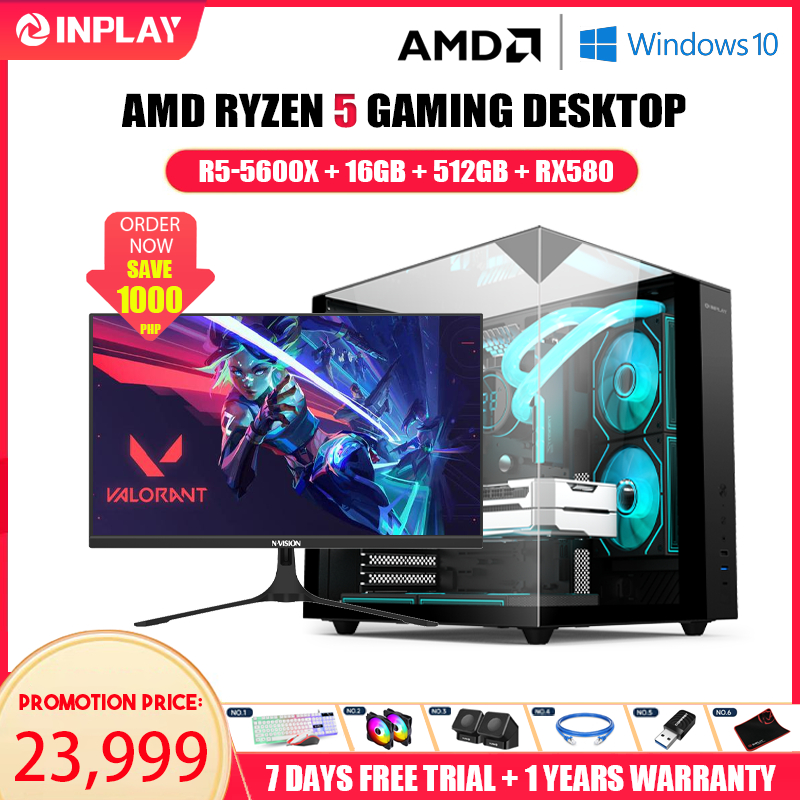 AMD RYZEN 5 5600X Gaming PC With RX580 8GB Graphic Card Full Set ...
