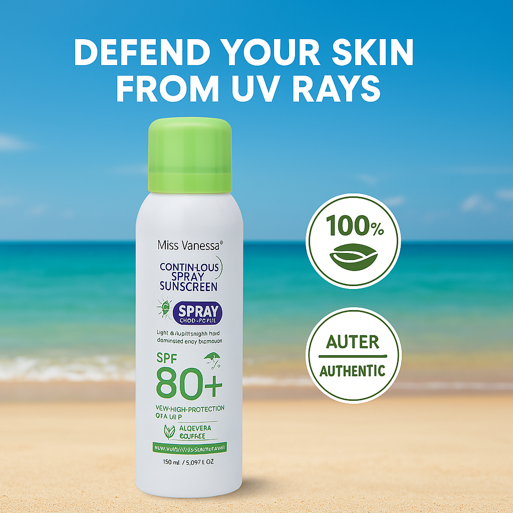 Miss Vanessa SPF 80+ Continuous Spray Sunscreen – Broad Spectrum UVA ...