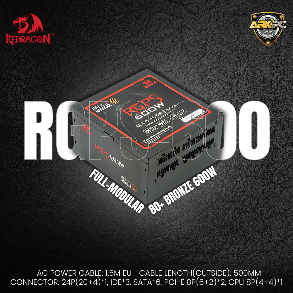 Redragon RGPS GC-PS003 600W Full Module Gaming PC Power Supply | Shopee ...