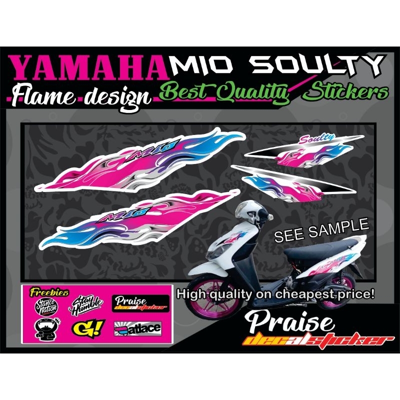 Mio Soulty Flame Decals | Shopee Philippines
