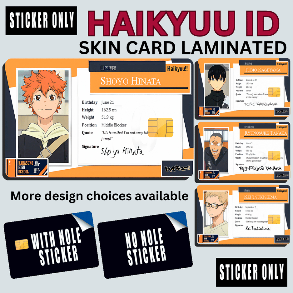 HAIKYUU ID - STICKER SKIN CARD FOR ATM, CREDIT, DEBIT , BEEP CARD ...