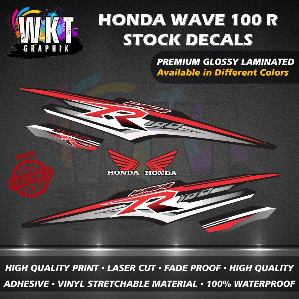 HONDA WAVE 100 R STOCK DECALS (WATERPROOF, NO FADE, FULLY LAMINATED ...