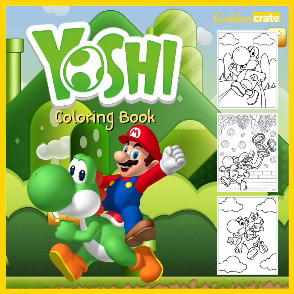 Super Mario - Yoshi Coloring Book – 20 Pages | Screen-Free Activity for ...