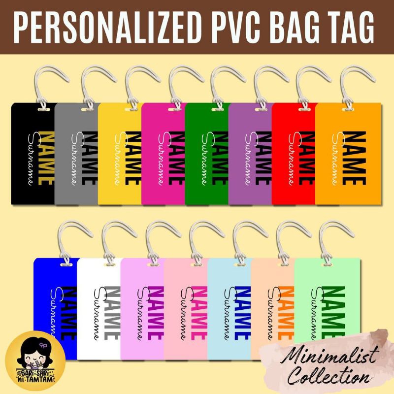 PERSONALIZED PVC BAG TAG - MINIMALIST COLLECTION | Shopee Philippines