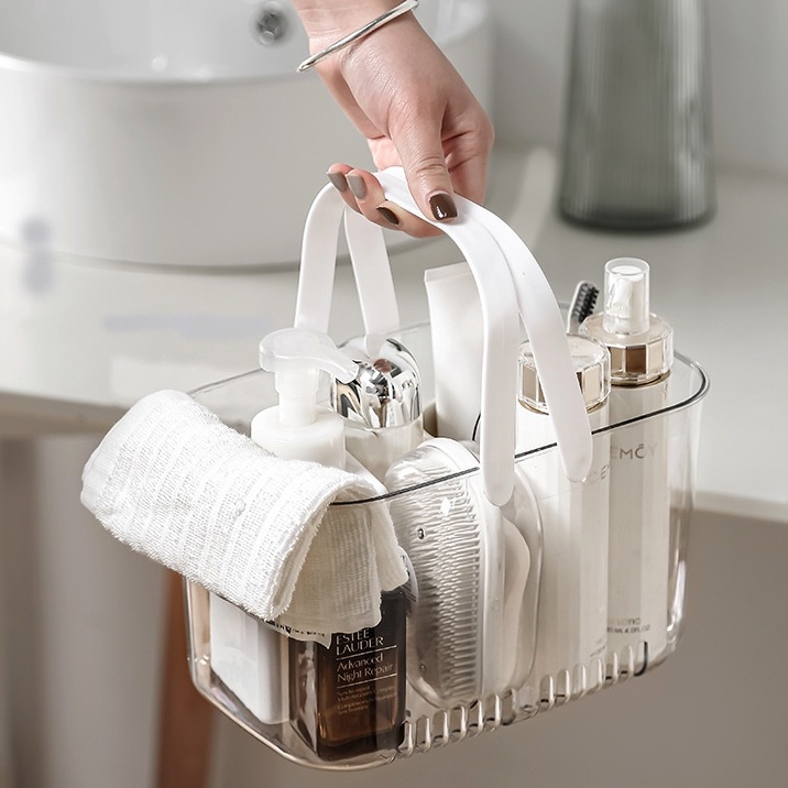 Portable Sundry Storage Basket Simple Style Shower Plastic Storage ...