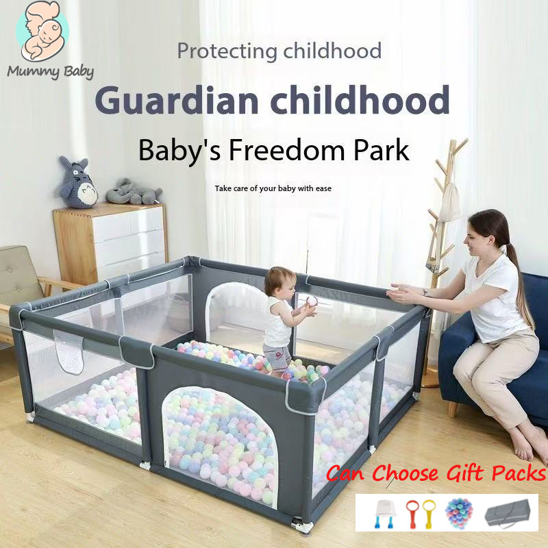Mommy.Baby Play Pen For Playpen Double Size Indoor Breathable Mesh ...