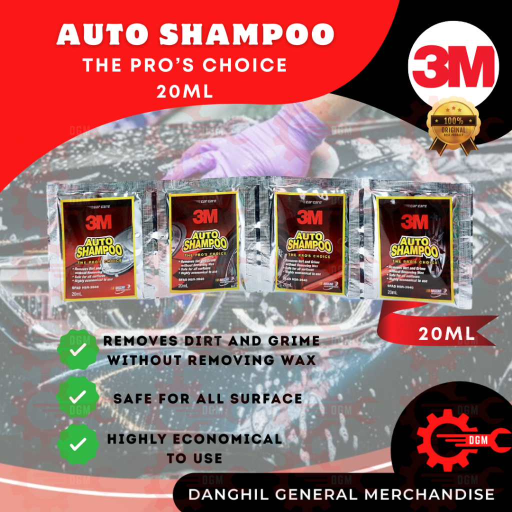3M Auto Shampoo Car Care Sachet - The Pro's Choice 20ml | Shopee ...