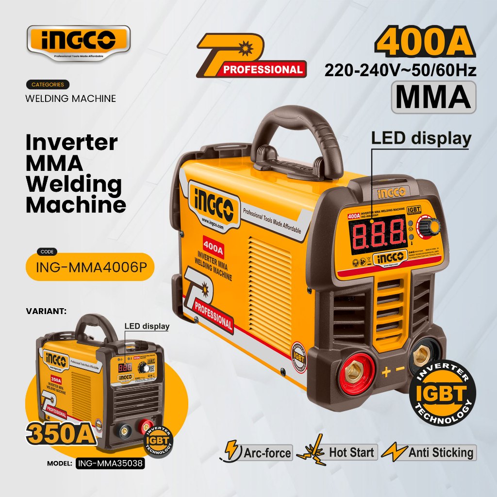 Ingco 350A/400A IGBT Inverter ARC Welding Machine MMA Portable Stick ...