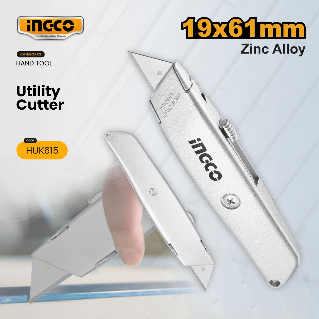 Ingco HUK615 Utility Cutter Zinc Alloy Body with 1pcs SK5 Blade _H ...