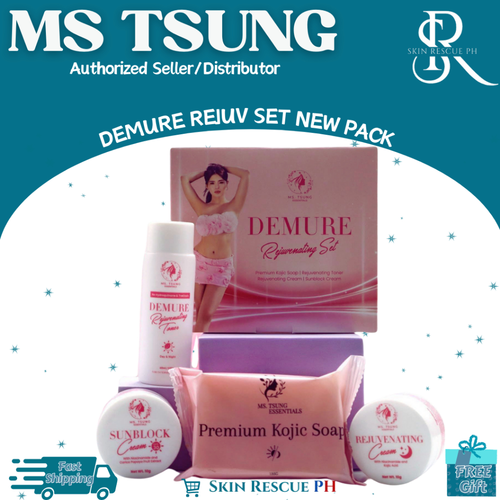 Ms Tsung DEMURE Rejuvenating Set for Glass Skin Effect without Redness and Peeling (New ...