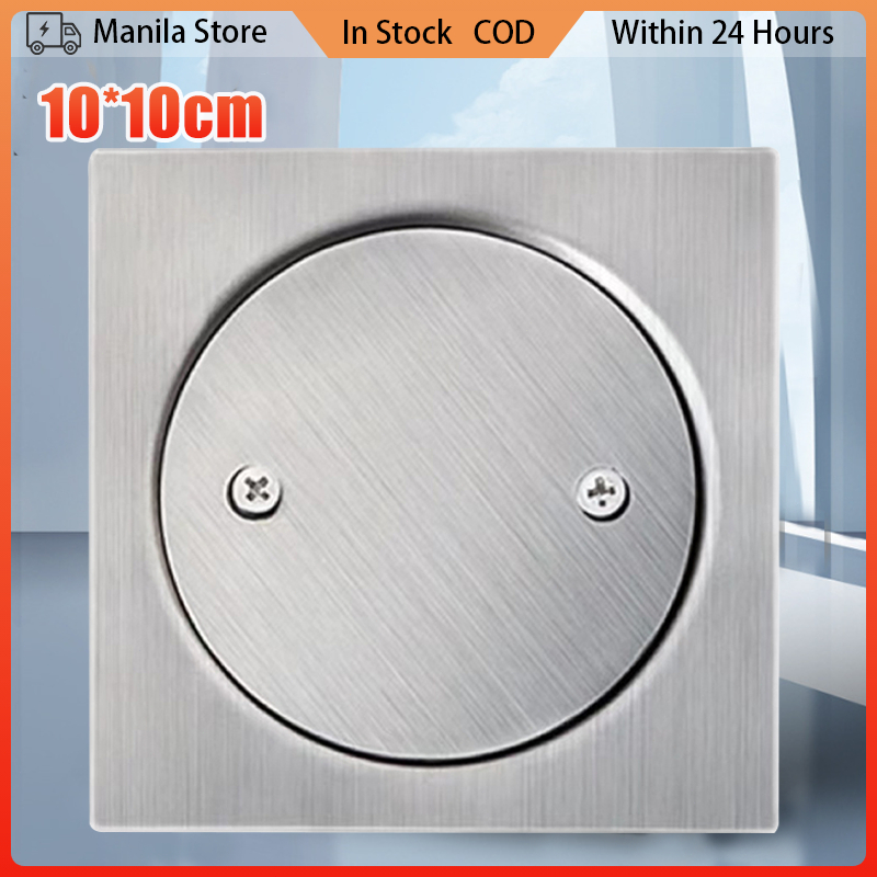10*10CM Stainless Clean Out Floor Drain Bathroom Square Anti-blocking ...