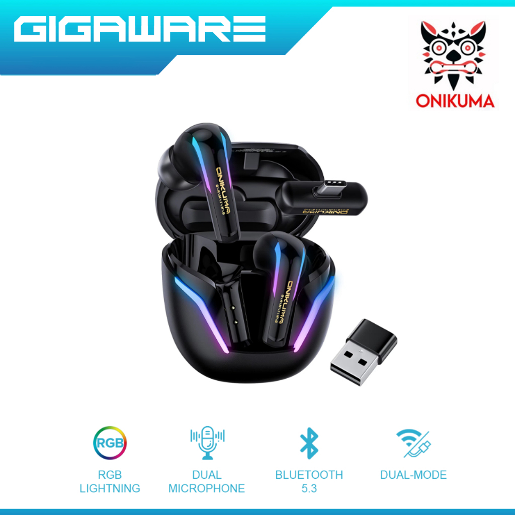 Onikuma T27 Wireless Earphones Dual Microphone ENC Noise Reduction ...