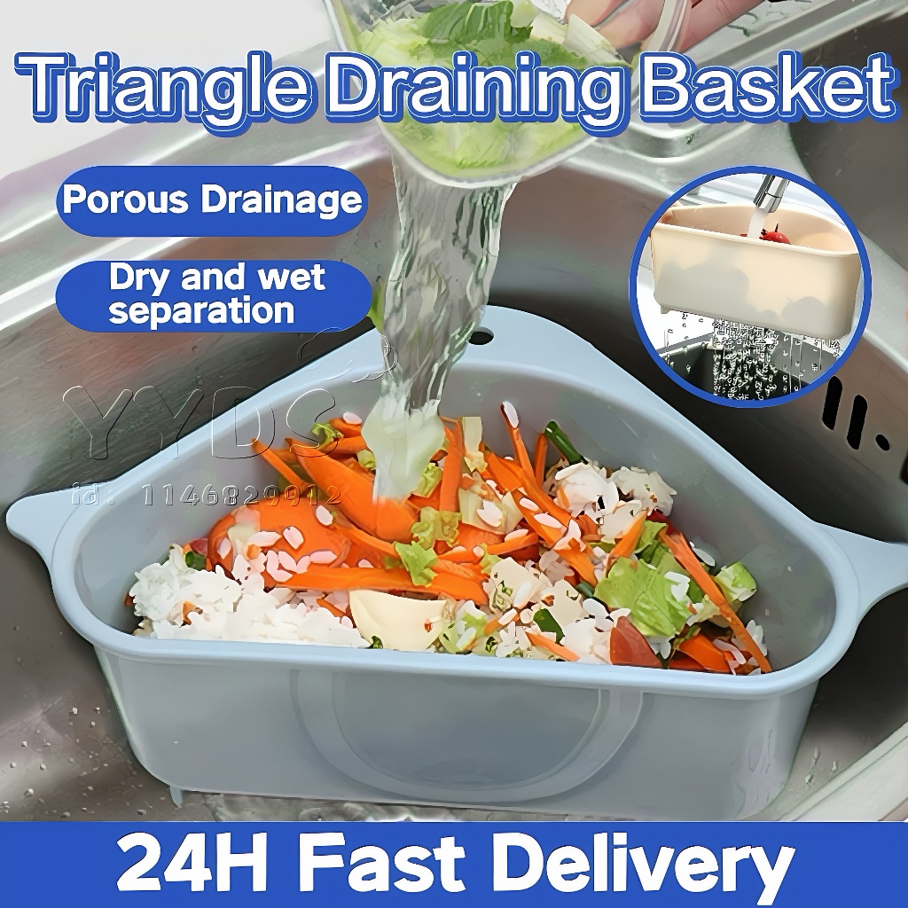 Triangle Sink Strainer BasketMultifunctional Drain Shelf Vegetable ...