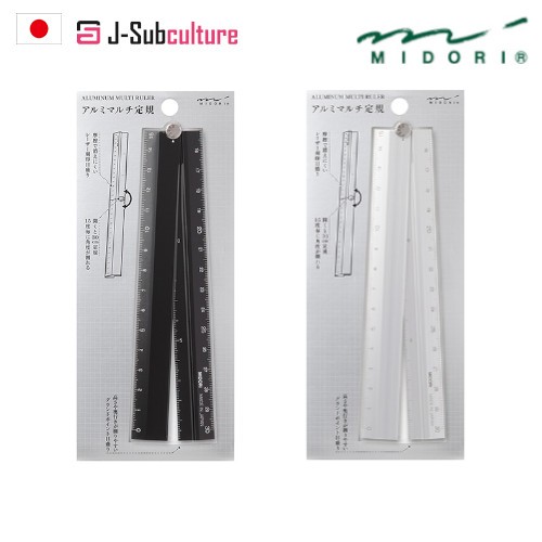 Designphil Midori Aluminum Multi Ruler 30cm / Black A 42286006 / Silver ...