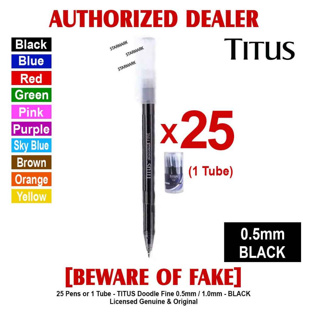 TITUS Doodle Fine Ballpen Ballpens 0.5mm 1.0mm ALL COLORS Ball Pen Pens ...
