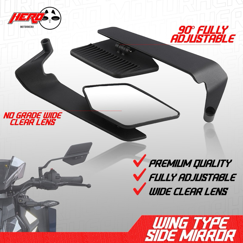 Rizoma Stealth Max Side Mirror Aerodynamic Design Foldable Mirror ...