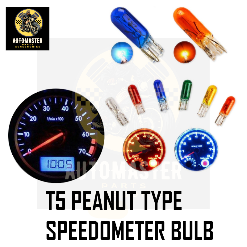 AUTOMASTER 5PCS Motorcycle Peanut Bulb T5 12V 1.2W UNIVERSAL Car ...