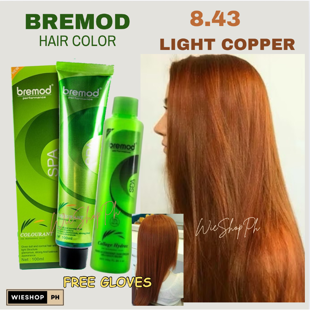 Bremod 8.43 Light Copper Blonde Hair Color (Oxi Available 6%, 9% & 12 ...