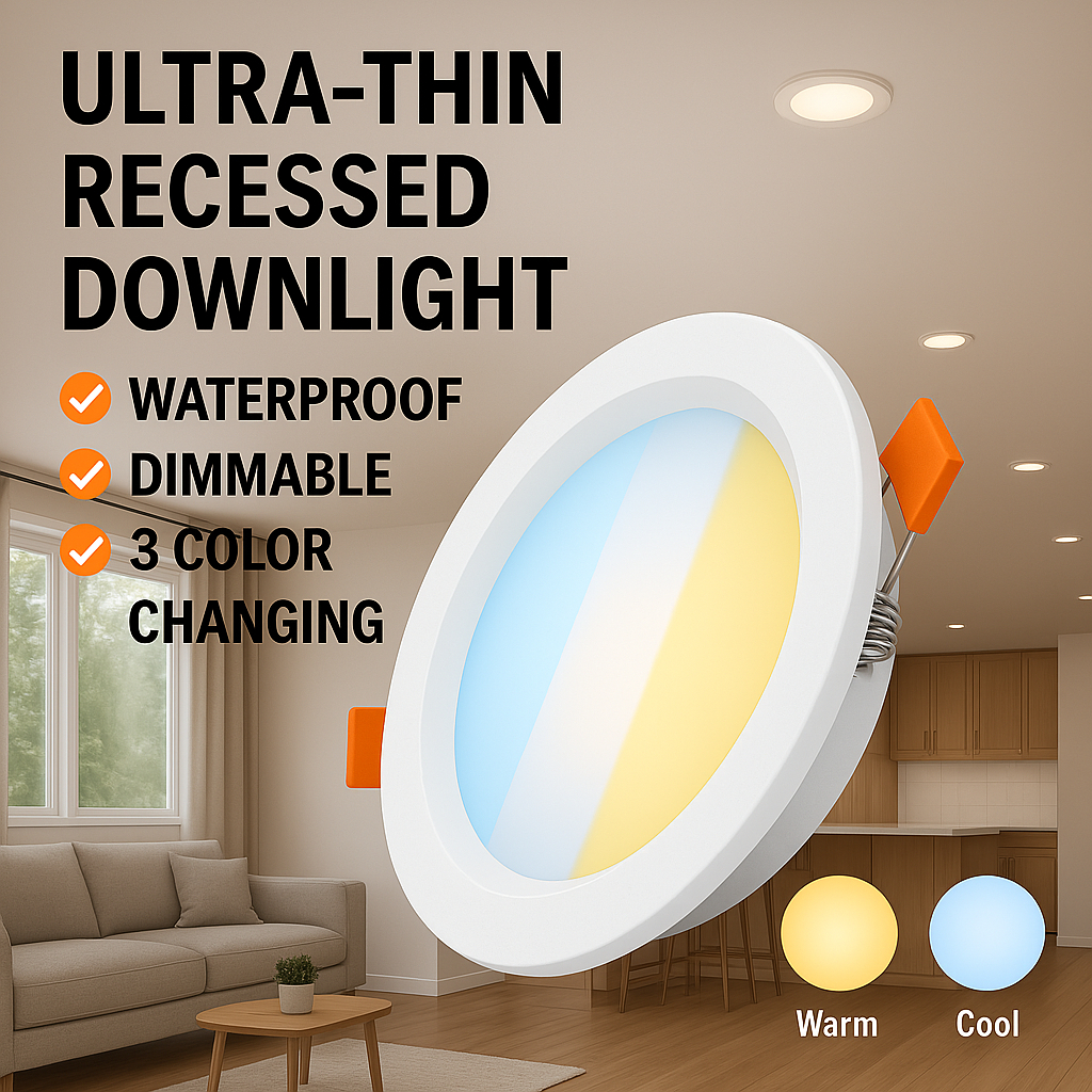 Tricolor LED Down light Pin Light LED Ceiling Light Easy Install Energy ...