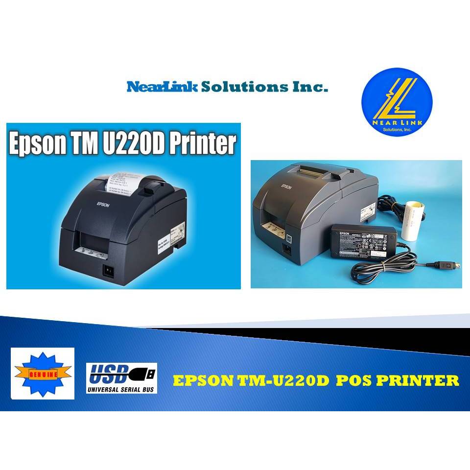 EPSON TM-U220D Dot Matrix Receipt Printer USB (Used) MANUAL CUT ...