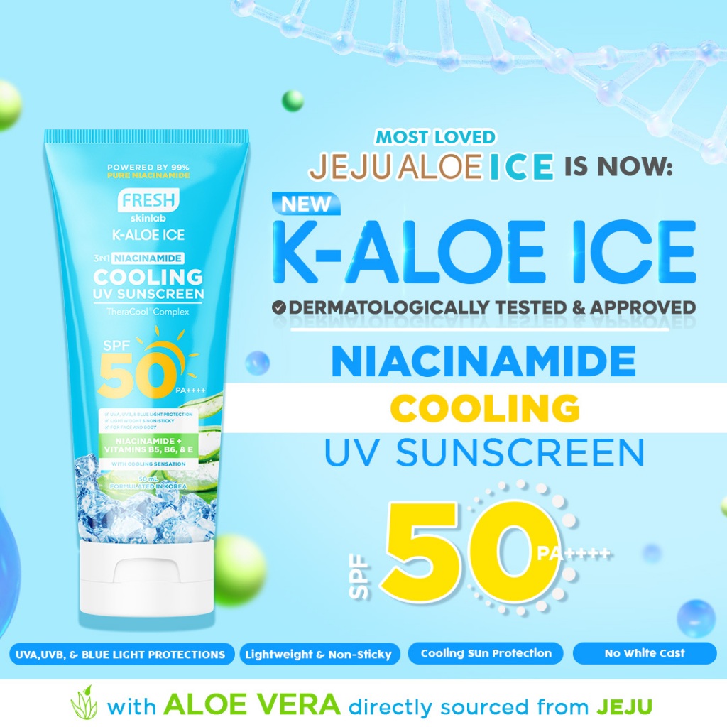 Fresh Skinlab K-Aloe Ice Niacinamide Cooling Sunscreen 50 ml | Shopee ...