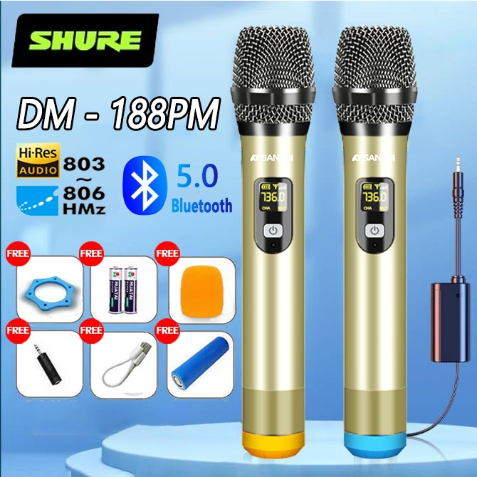 [SUPER SALE]Golden Wireless Microphone Original UHF Dual Handheld ...