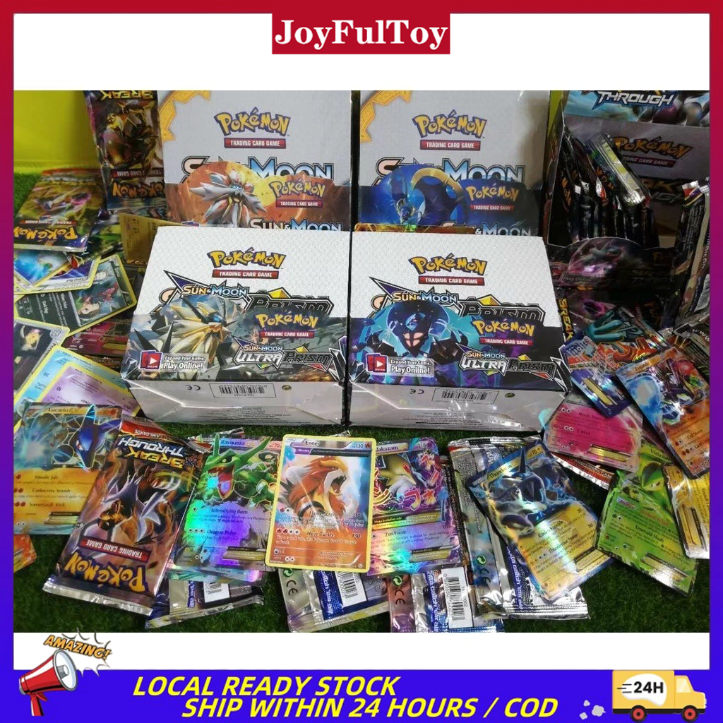 360 pcs 】 Pokemon Trading Cards Game Pack Box Pogs Sun&Moon Battle ...