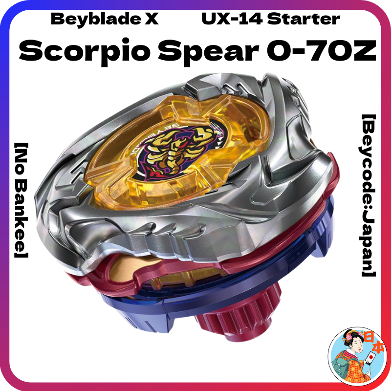 Takara Tomy Beyblade X UX-14 Starter Scorpio Spear 0-70Z [No Bankee ...