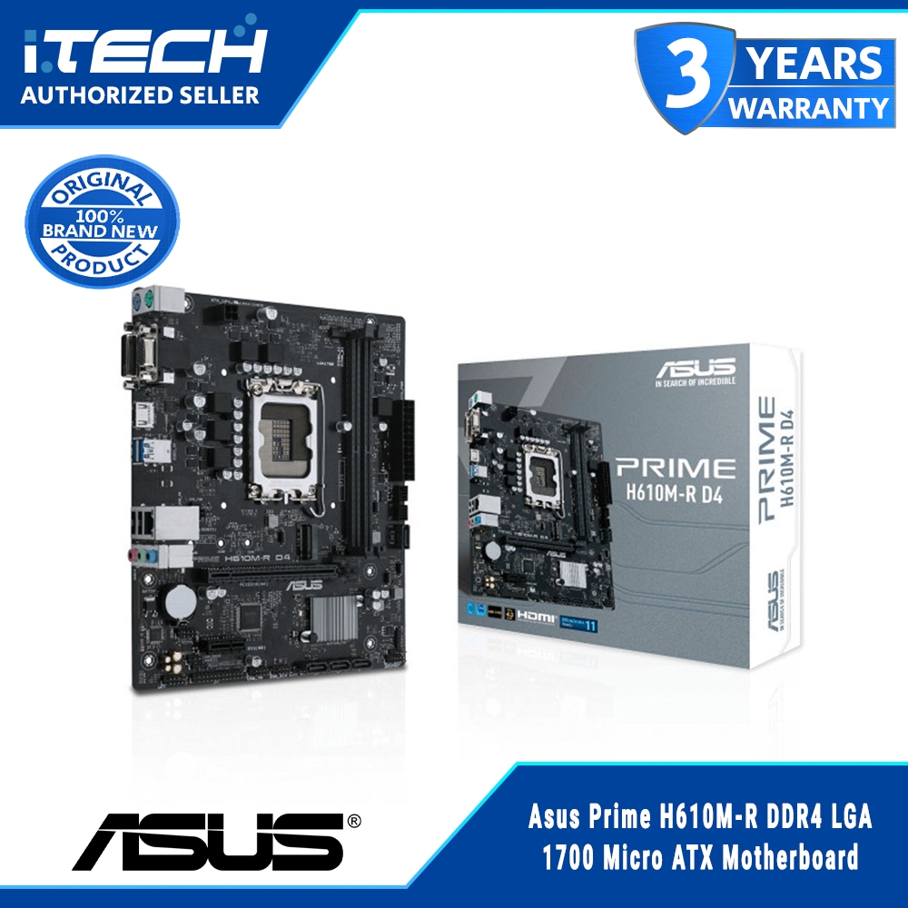 Asus Prime H610M-R DDR4 LGA 1700 Micro ATX Motherboard | Shopee Philippines