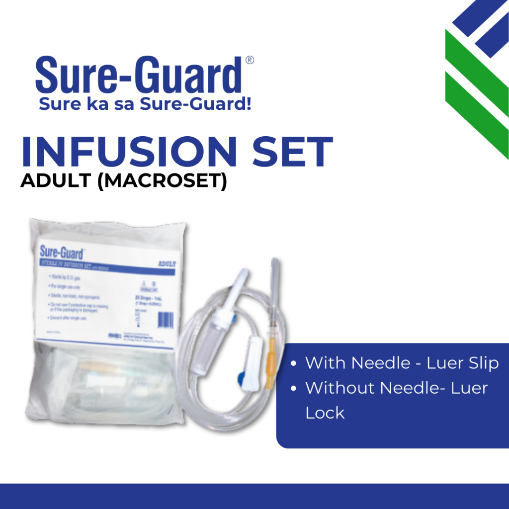 SURE-GUARD - IV Infusion Set (Sterile – Adult) with needle (Luer Slip ...