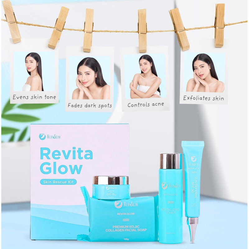 HER SKIN Revita Glow Rejuv Set Skincare Facial Cleanser Mild Rescue Kit ...
