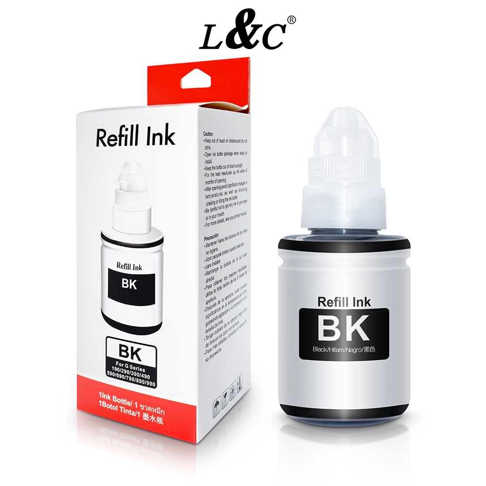 L&C Refill 790 Ink 1PC Black Dye Ink For Canon Printer Pixma E3370 ...