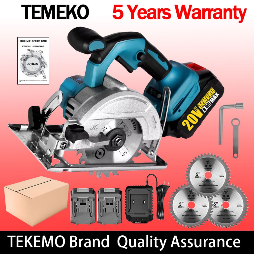 TEMEKO Wood Plastic Marble Cutter Stone Tiles Micro Circular Saw 5" Circular Saw Cordless ...