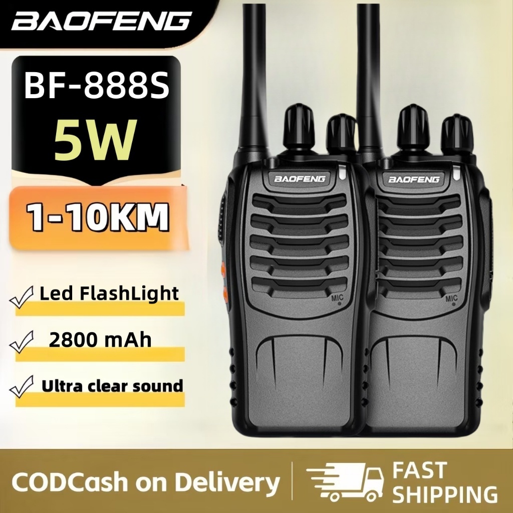 【COD】Original Baofeng 888S 5W 16CHs 2800mAh Interphone Two Way Radio Walkie Talkie VHF/UHF ...