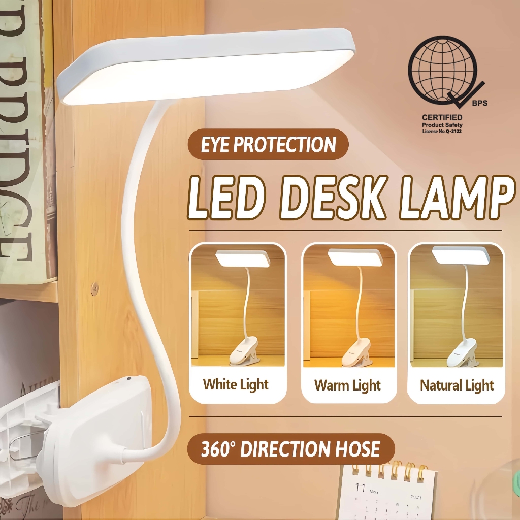 LED Desk Lamp Rechargeable Study Lamp USB Table Light For Bedroom ...