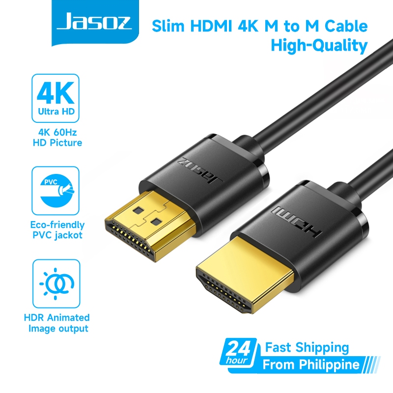 Jasoz HDMI Slim Cable 4K 60Hz Ultra Fine HDMI 2.0 for Cable PC Xbox ...