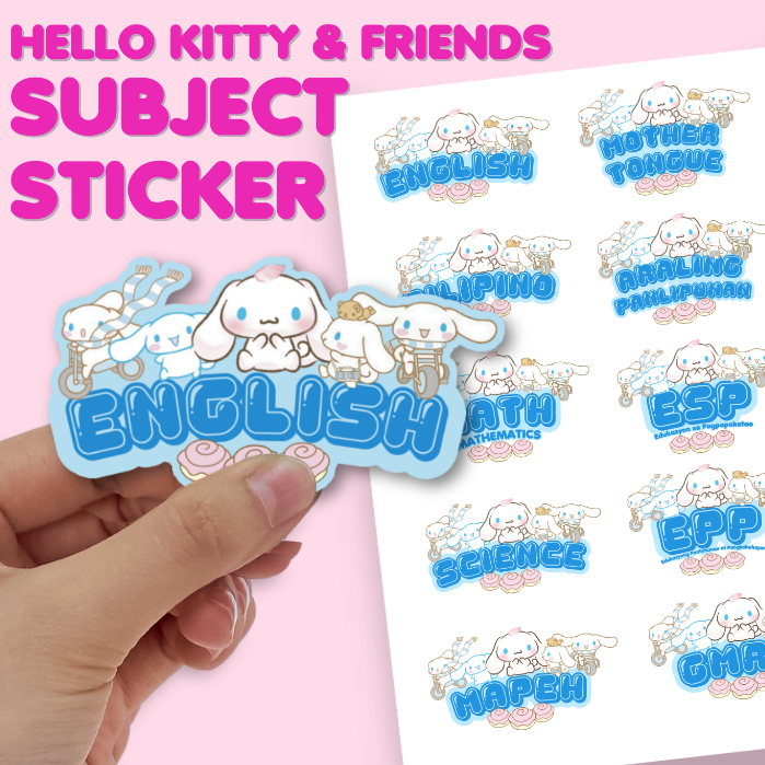 Hello Kitty & Friends Subject & Name Sticker Back to School | Shopee ...