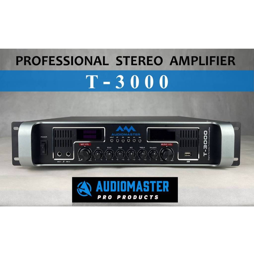 Audiomaster T-3000 Professional Power Amplifier Stereo Karaoke Amplifier | Shopee Philippines