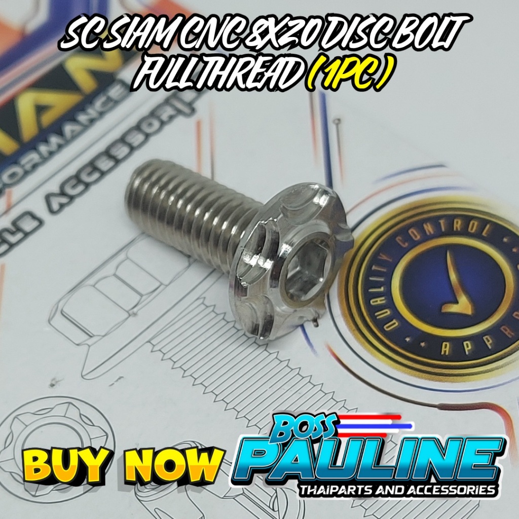 SC SIAM CNC 8x20 FULL THREAD DISC BOLT ( 1pc ) | Shopee Philippines
