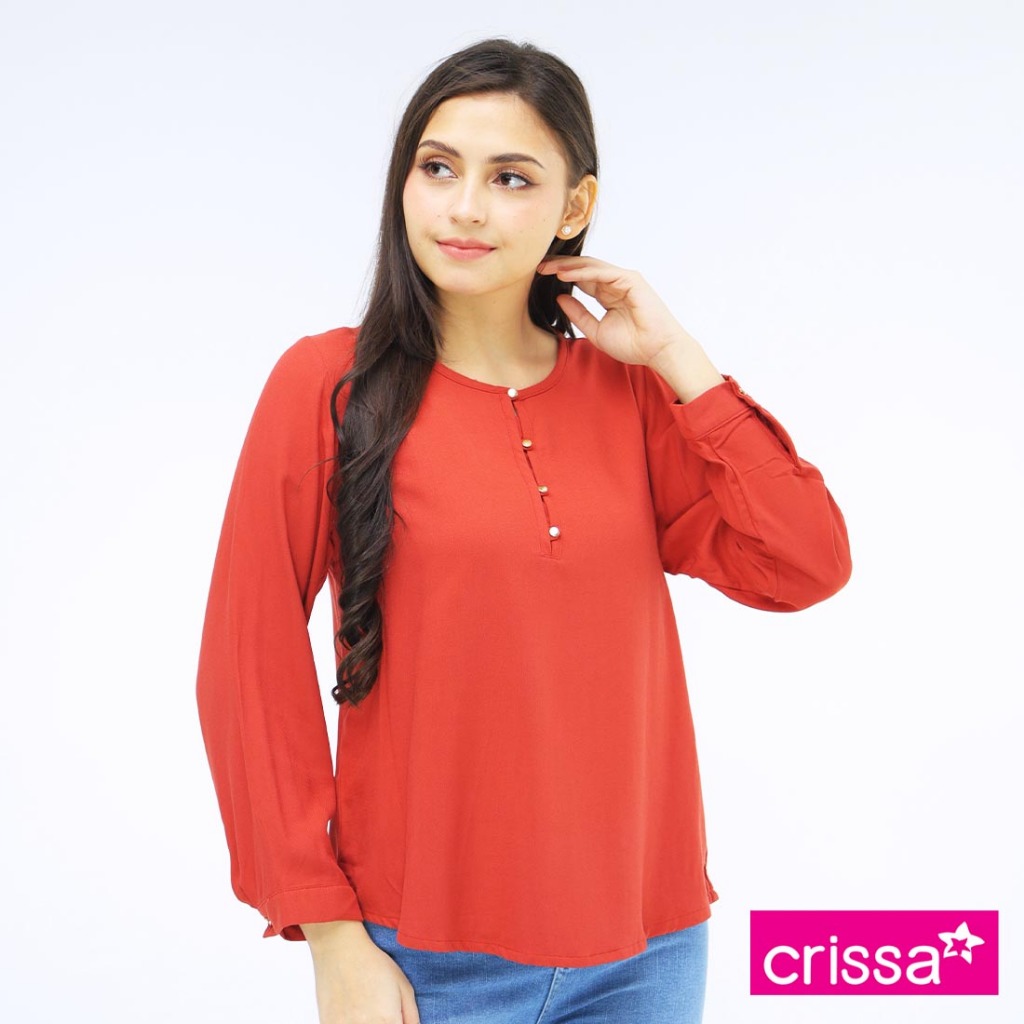 Crissa Bold Twill Rayon Long Sleeves Blouse CSFT25-0113 | Shopee ...