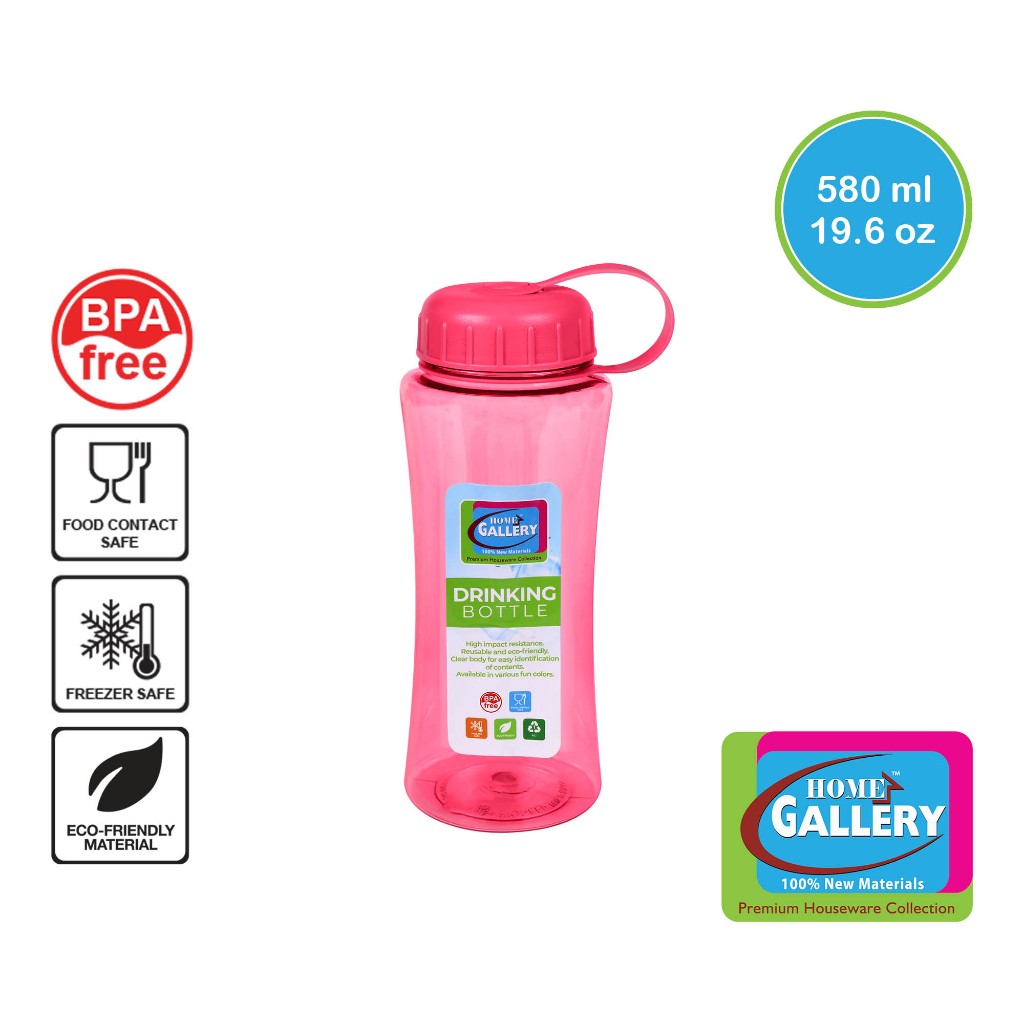 Home Gallery Drinking Bottle 580ml/ 19.6oz PET (Polyethylene) Food Grade Material BPA Free ...