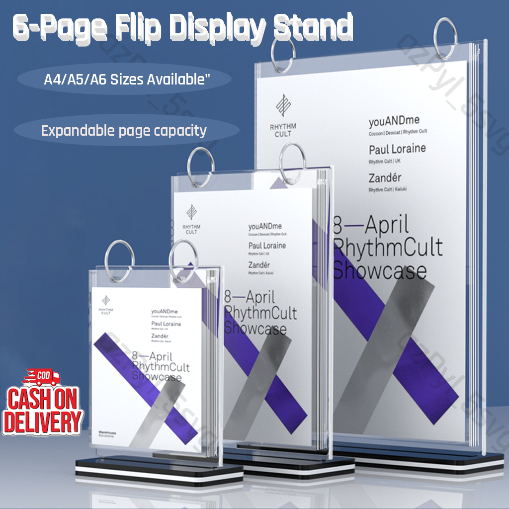 Acrylic A4 A5 Menu Display Stand Flip Holder Multi Page Shop Promos ...