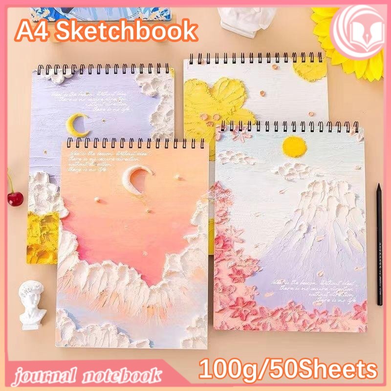 A4 Sketchbook Coil Blank Drawing Book Thickned Sketch Pad Art Painting ...