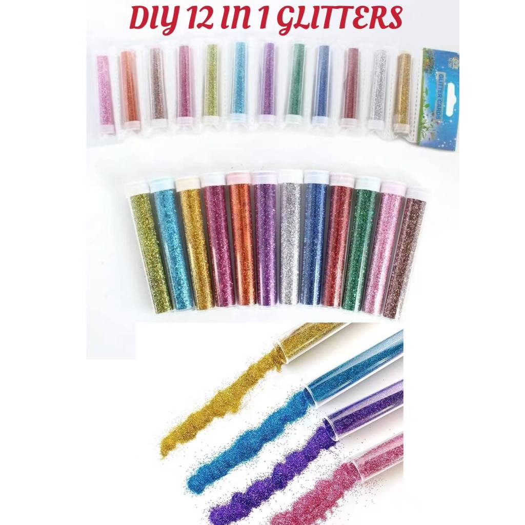 12 IN 1 DIY GLITTERS school supplies | Shopee Philippines