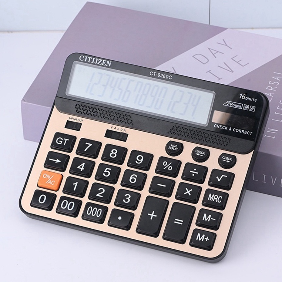 16 Digits Big Display Calculator Long lasting life Big Button Korean ...